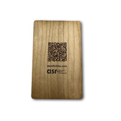 China Custom Logo Wooden NFC Card 13.56 MHz with QR Code for Business Membership for sale