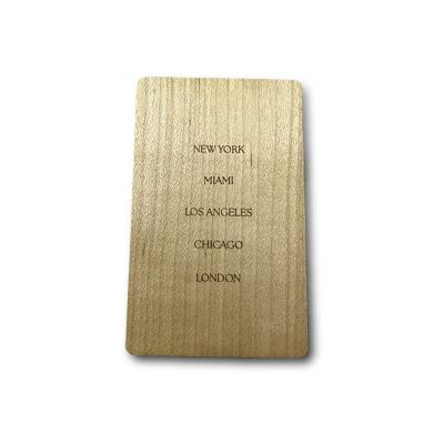 China Eco Friendly Printed Engraved RFID Wood Business Card ISO 14443 125kHz for sale