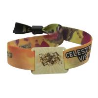 China 13.56MHz RFID Woven Concert Wristband Custom Logo Event Access Control 260mm for sale