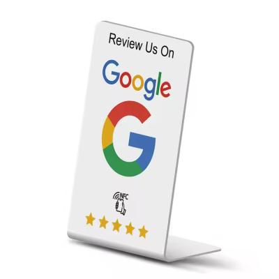 China Customizable NFC Google Review Stand Table Display 13.56MHz for Customer Feedback for sale
