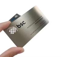 China Rose Gold Engraved Custom Metal NFC Business Cards 13.56 MHz Contactless Waterproof for sale