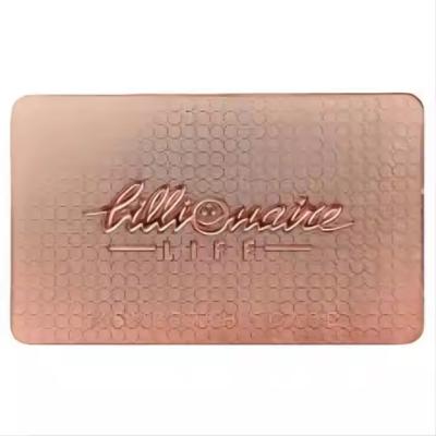 China Rose Gold Engraved Custom Metal NFC Business Cards 13.56 MHz Contactless Waterproof for sale
