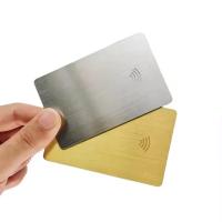 China Metal Business Card with Ntag215 RFID Chip 0.76mm Thickness Customizable for sale