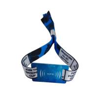 China Custom Woven NFC RFID Wristband 13.56 MHz Fabric Smart Band for Events for sale