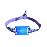 China Custom Woven NFC RFID Wristband 13.56 MHz Fabric Smart Band for Events for sale