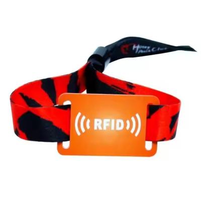 China Custom 13.56MHz NFC RFID Woven Wristband for Events Access Control for sale