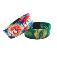 China Eco Friendly RFID NFC Fabric Wristbands Adjustable Custom Logo 260mm for sale