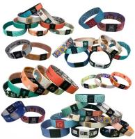 China Full Color Print RFID Wristbands Polyester Sublimation Fabric Woven Elastic 1.5cm Width for sale
