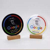 China 13.56MHz NFC Google Review Plate Custom Code Display Acrylic Social Media Sign for sale