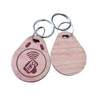 China Custom RFID Access Control Key Tags Wood Plastic Epoxy NFC Key Fobs 13.56 MHz for sale