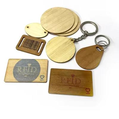 China Custom Waterproof Wooden NFC RFID Tag NTAG 213 215 for Luggage Tracking for sale