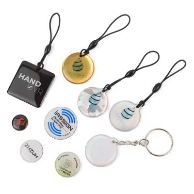 China Custom 13.56 MHz NFC Epoxy Tag for Social Media Sharing Adhesive Sticker 25mm for sale