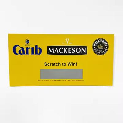 China Custom Scratch Off Cards Personalised Lottery Cards Glossy Varnish 1000pcs for sale