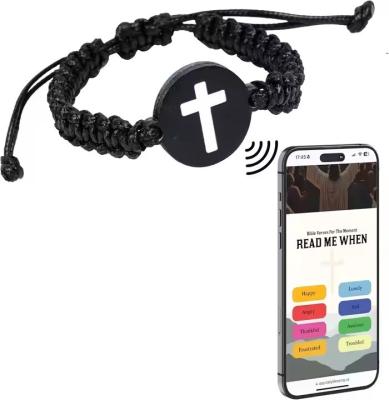 China Customized Christian Daily Bible Verse Bracelet 365 Verses Recycled RPET Waterproof IPX6 for sale