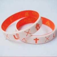 China Custom RFID Silicone Bracelet Debossed Ink-Filled Wristband 26mm for Christian Events for sale