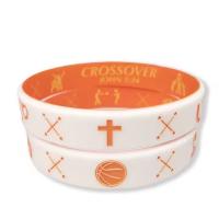 China Custom RFID Silicone Bracelet Debossed Ink-Filled Wristband 26mm for Christian Events for sale