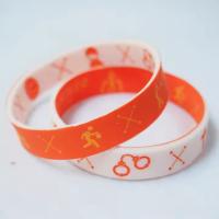 China Custom RFID Silicone Bracelet Debossed Ink-Filled Wristband 26mm for Christian Events for sale