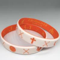 China Custom RFID Silicone Bracelet Debossed Ink-Filled Wristband 26mm for Christian Events for sale