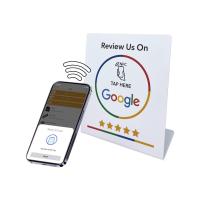 China Custom NFC PVC Business Card with Google Review Tap Feature for Social Media Promotion for sale