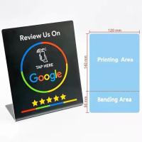 China 13.56MHz Custom Printed 10cm Round NFC Business Card Waterproof Google Review Sticker Menu Plate with QR Code for sale