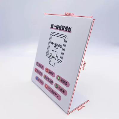China 13.56MHz Custom Printed 10cm Round NFC Business Card Waterproof Google Review Sticker Menu Plate with QR Code for sale