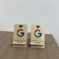 China Google Review NFC Wood Stand Display Business Reviews Smart NFC Wooden Stand for Restaurant Wifi Connection for sale