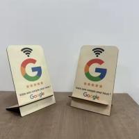 China Google Review NFC Wood Stand Display Business Reviews Smart NFC Wooden Stand for Restaurant Wifi Connection for sale
