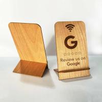 China Google Review NFC Wood Stand Display Business Reviews Smart NFC Wooden Stand for Restaurant Wifi Connection for sale