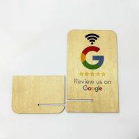 China Google Review NFC Wood Stand Display Business Reviews Smart NFC Wooden Stand for Restaurant Wifi Connection for sale