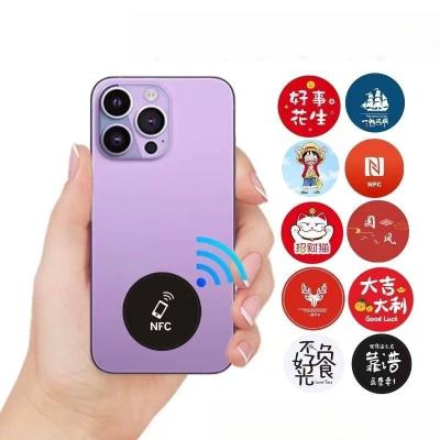China Custom NFC Epoxy Sticker Digital Business Card for Smartphones Compatible with All Phones 13.56 MHz for sale