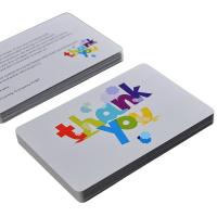China Custom Logo Thank You Card 4 Color CMYK Offset Printing Matte Glossy Frosted Finish Gift Card for sale