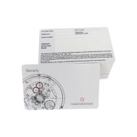 China Custom PVC Plastic Jewelry Watch Warranty Card with Holographic Anti-counterfeiting 85x54mm for sale