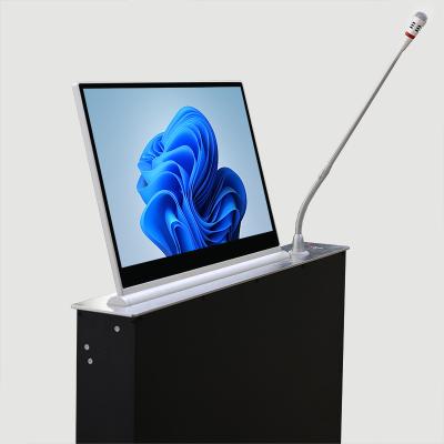 China Desktop Monitor Lift Meeting Room Luxury Conference System Lifting Monitor for sale