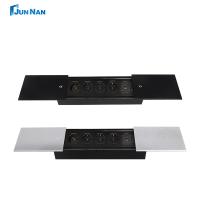 China Brushed Surface Lift Up Sockets Hidden Table Kitchen Worktop Power Strip Outlet for sale