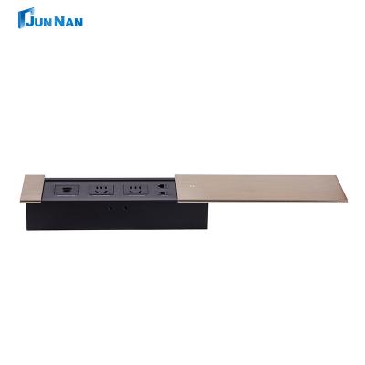 China Table Top Mounted Table Top Power Socket EU Power Pop Up Furniture Socket With Dual Usb for sale