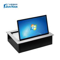 China Paperless Conference System Equipped Ultrathin Flip Up Monitor Lift Hidden Desk Monitor Lift for sale