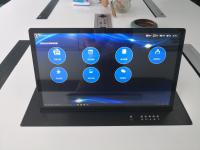 China Paperless Conference System Equipped Ultrathin Flip Up Monitor Lift Hidden Desk Monitor Lift for sale