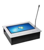 China Paperless Conference System Equipped Ultrathin Flip Up Monitor Lift Hidden Desk Monitor Lift for sale