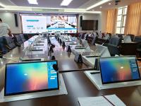 China Paperless Conference System Equipped Ultrathin Flip Up Monitor Lift Hidden Desk Monitor Lift for sale