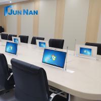 China Video Conference System Intelligent Electric Pop-up LCD Display Lifting Table Flip LCD Desktop Conference System for sale