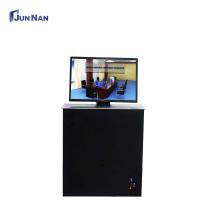 China Hidden Monitor Lift With LED Screen / Pop Up Computer Screen For Dust And Theft Deterrent In Aluminum Brushed Finish for sale