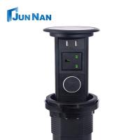 China Hidden Pop-Up Desktop USB Charger Socket Tabletop Wireless Electrical Accessory US UK Plug for sale