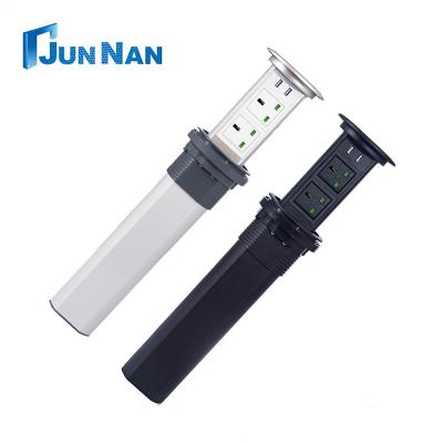 China Pop-Up Desktop USB Charger Socket Tabletop Wireless Electrical Accessory US UK Plug for sale