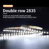 China Low Voltage Bright 5050 LED Strip Light 12/24V Double Row Tricolor Light for sale