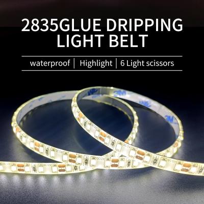 China Glue Dripping 2835 LED Strip Lights Waterproof Lamp Belt Slim LED Strip for sale