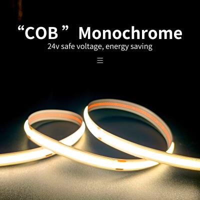 China Low Voltage Ultra Narrow Flexible Line Lamp Monochrome Cob Light Strip 12V 24V for sale