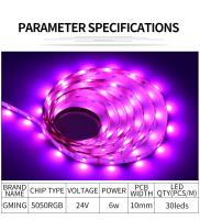 China Hydrophilic 6W 30les/M Flexible Rgb Led Strip 10mm PCB for sale