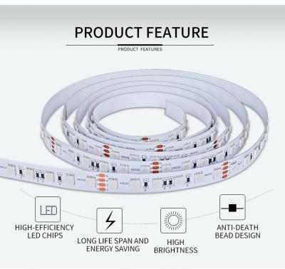 China wide viewing angle 9.6W RGB 12V DC SMD 5050 LED Strip Light For Decoration for sale