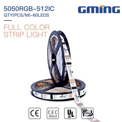 China Cuttable 6W IP65 SMD 5050 LED Strip Light UCS DMX512-16 IC for sale