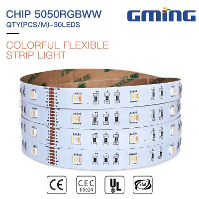 China High brightness 50000 Hours Lifetime RGBWW SMD 5050 LED Strip Light 9W for sale